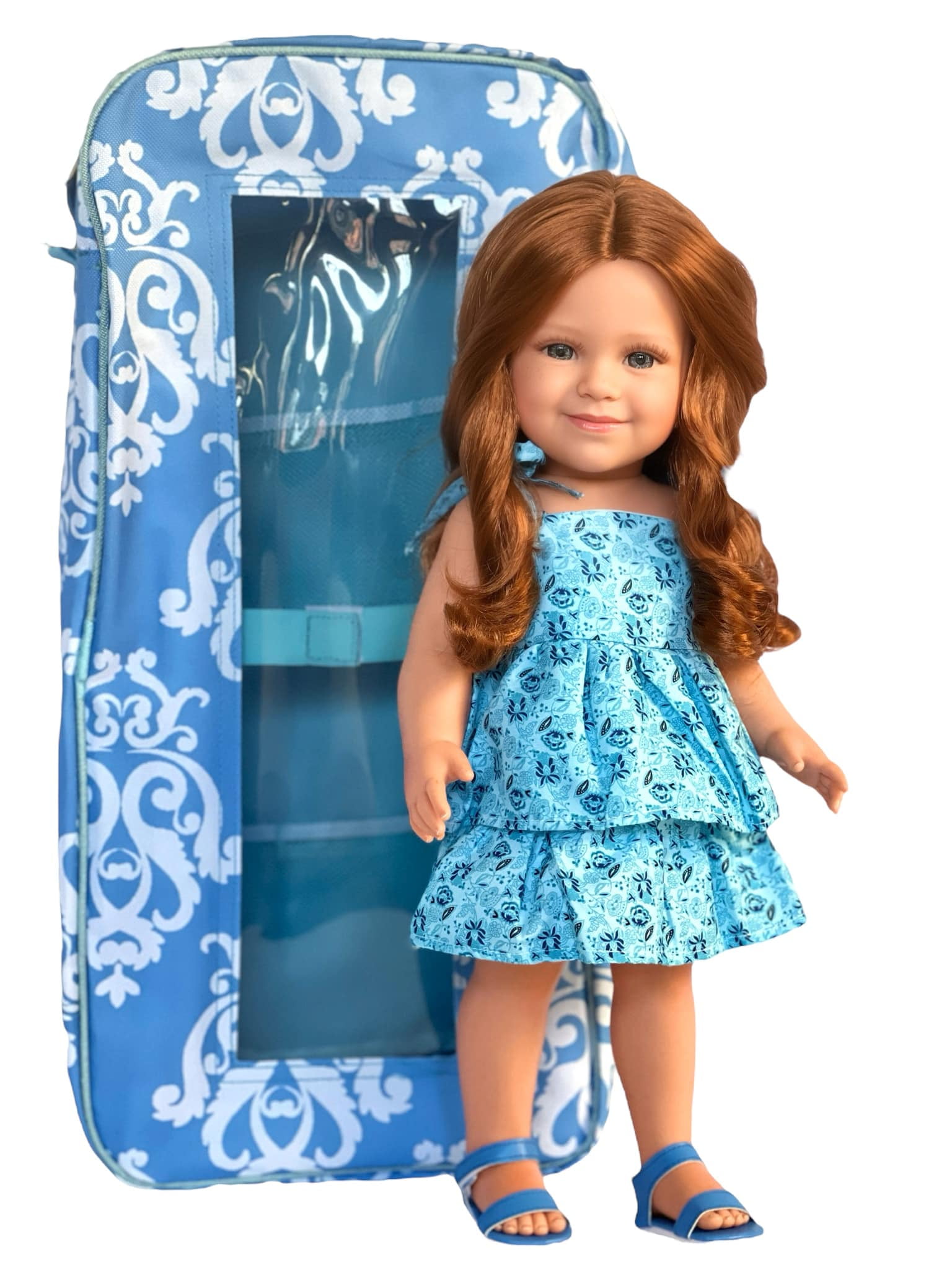 18 Inch Doll - Rae Ricci™ the Stylish Traveler with Red Curly Hair and ...