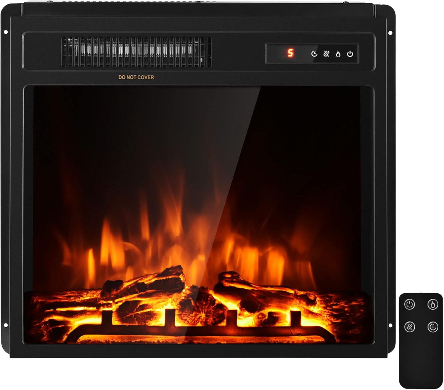 18-Inch Electric Fireplace Inserts, 1500W Freestanding Recessed ...