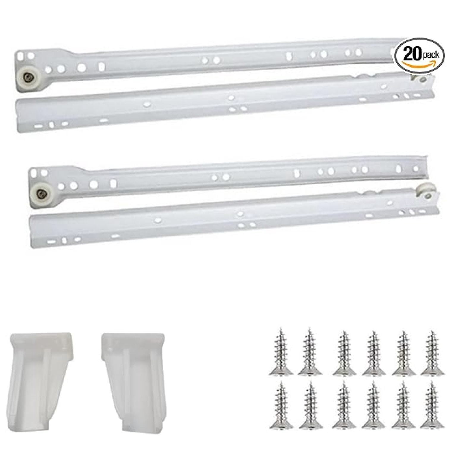 18 Inch Euro Slides, Pack of 20, for Face-Frame and Frameless Cabinets ...