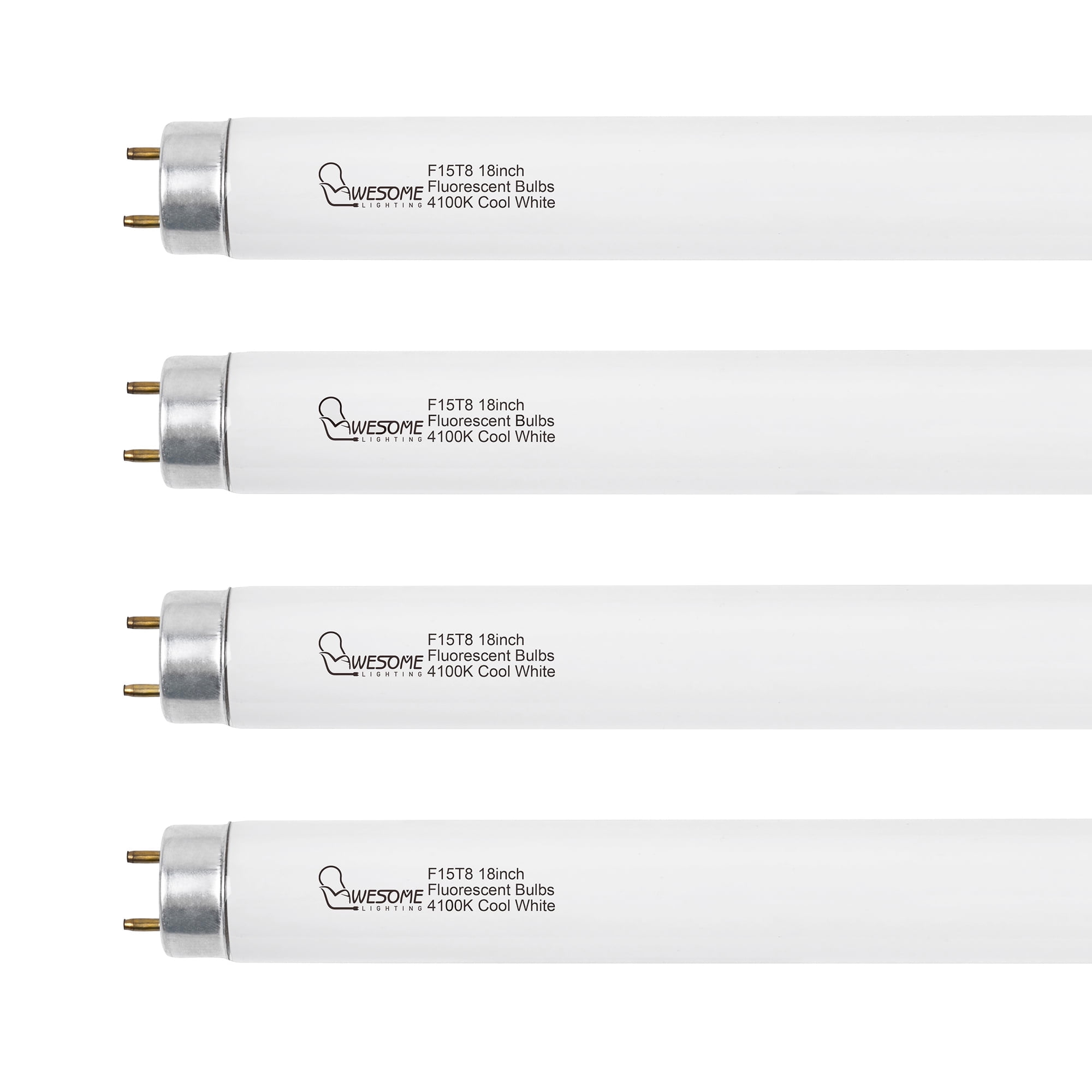 18 Inch F15T8/CW Fluorescent Light Bulbs, 4100K Cool White, T8 15 Watts Replacement Tube, G13 ...