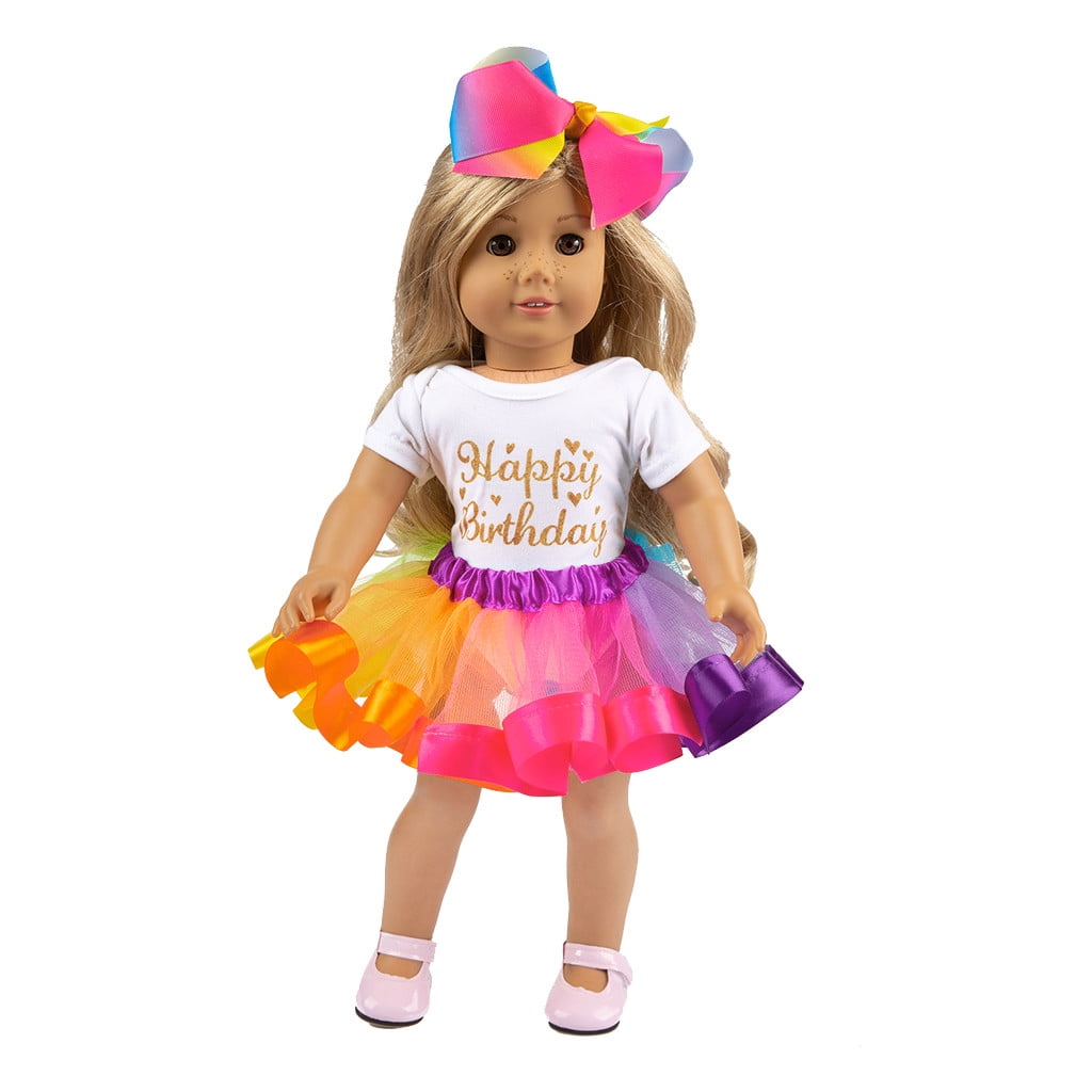 18 Inch Girl Doll Clothes Accessories - 2 Pcs Fasion Doll Costume Dress ...