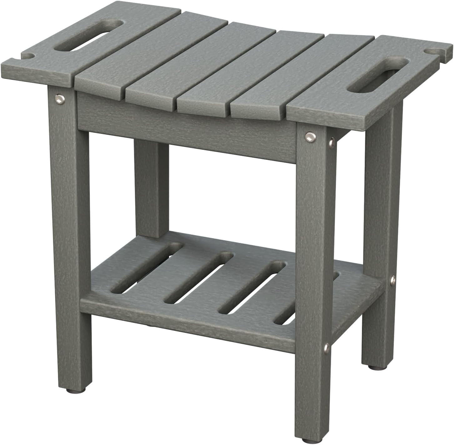 18 Inch HDPE Outdoor Patio Garden Small Bench Seat, Waterproof Shower ...