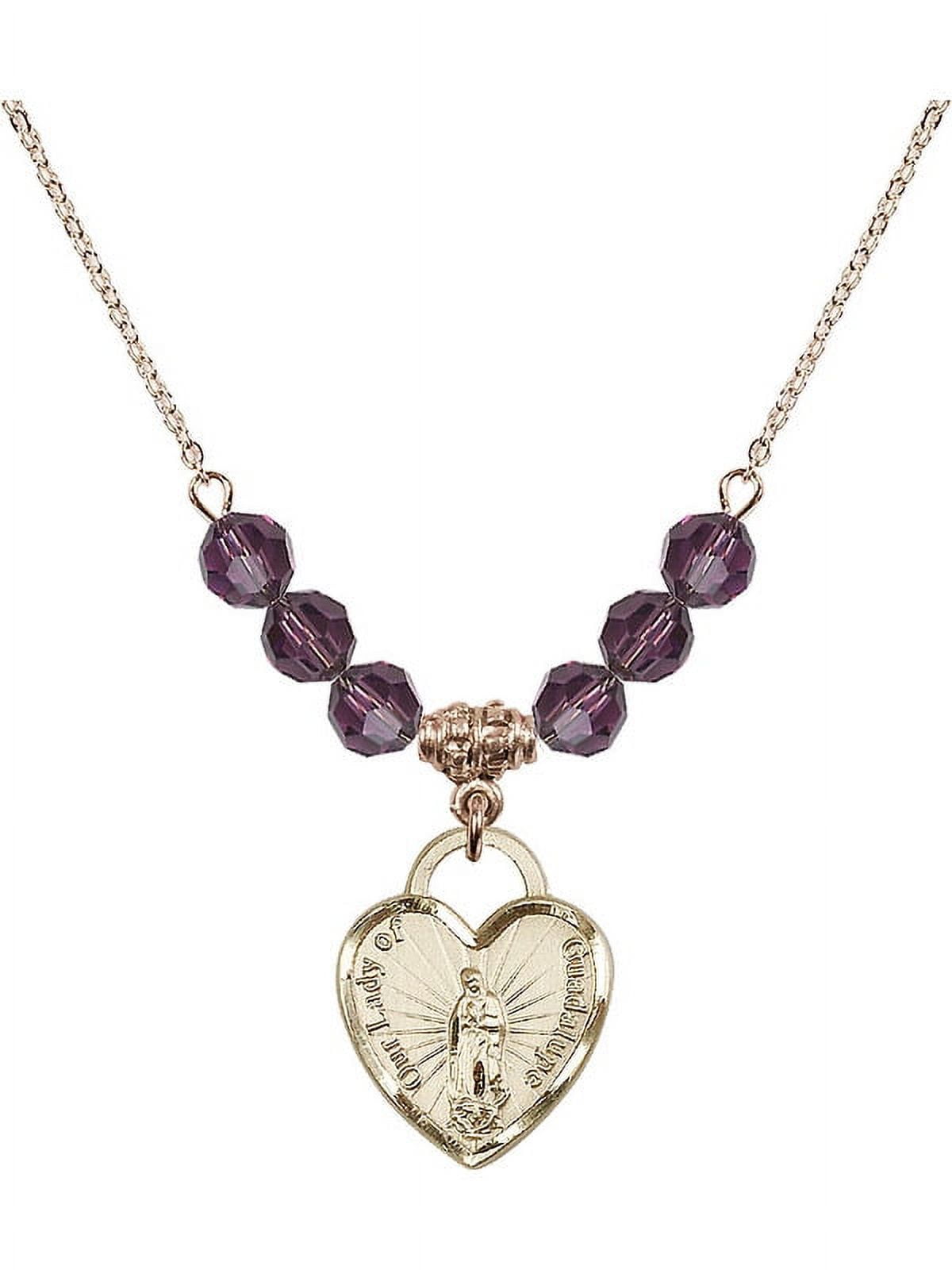 18-Inch Hamilton Gold Plated Necklace w/ 6mm Purple February Birth ...