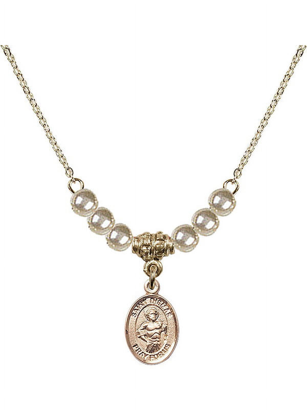 18-Inch Hamilton Gold Plated Necklace with 4mm Faux-Pearl Beads and ...