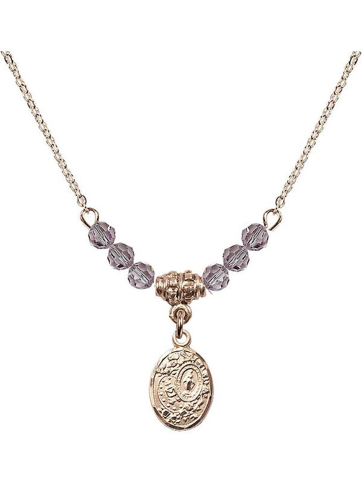 18-Inch Hamilton Gold Plated Necklace with 4mm Light Purple February ...