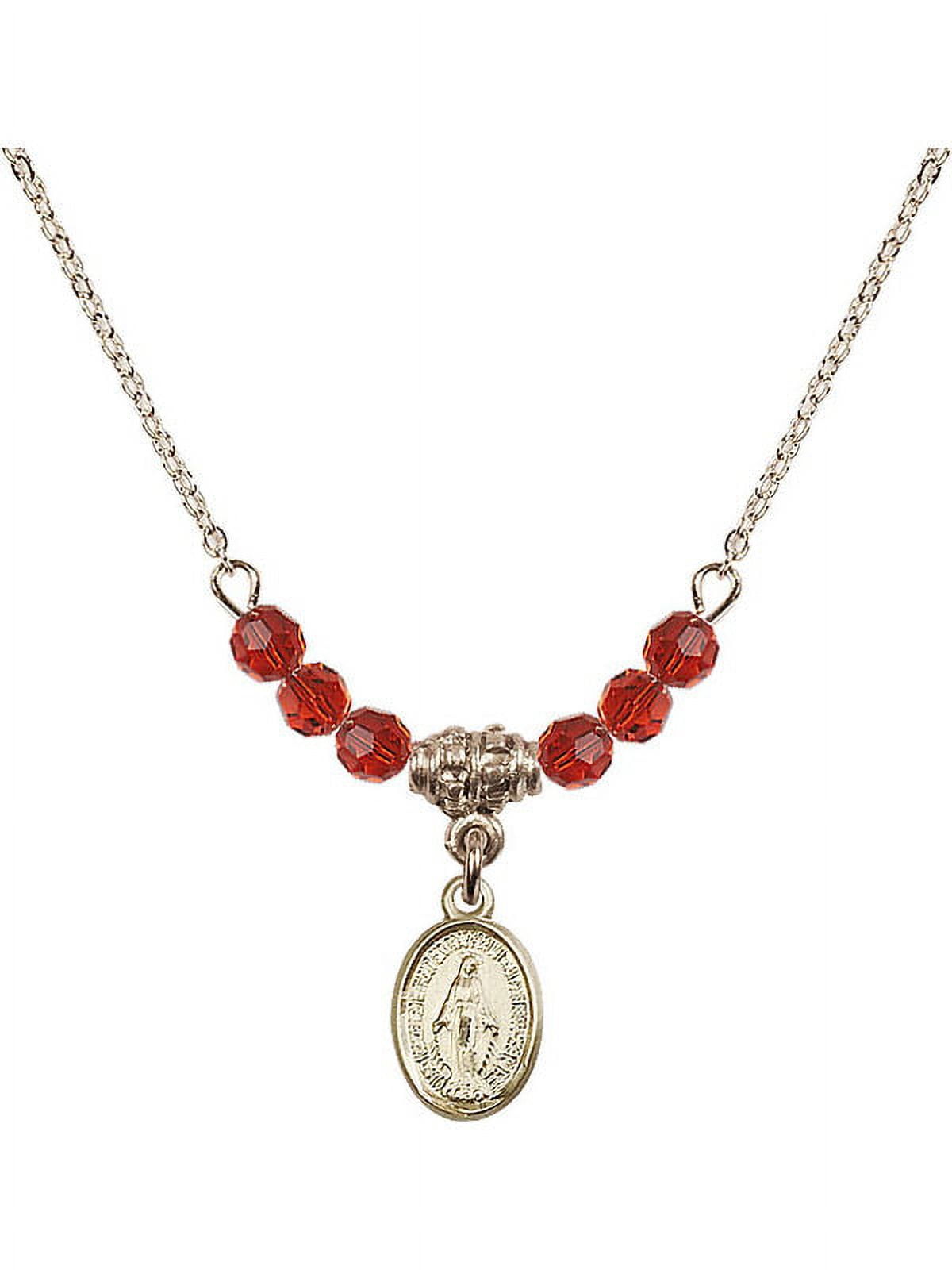 18-Inch Hamilton Gold Plated Necklace with 4mm Red July Birth Month ...