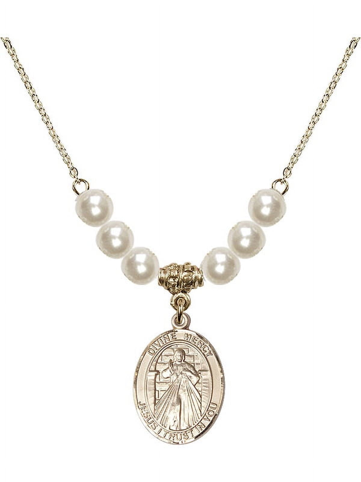 18-Inch Hamilton Gold Plated Necklace with 6mm Faux-Pearl Beads and ...