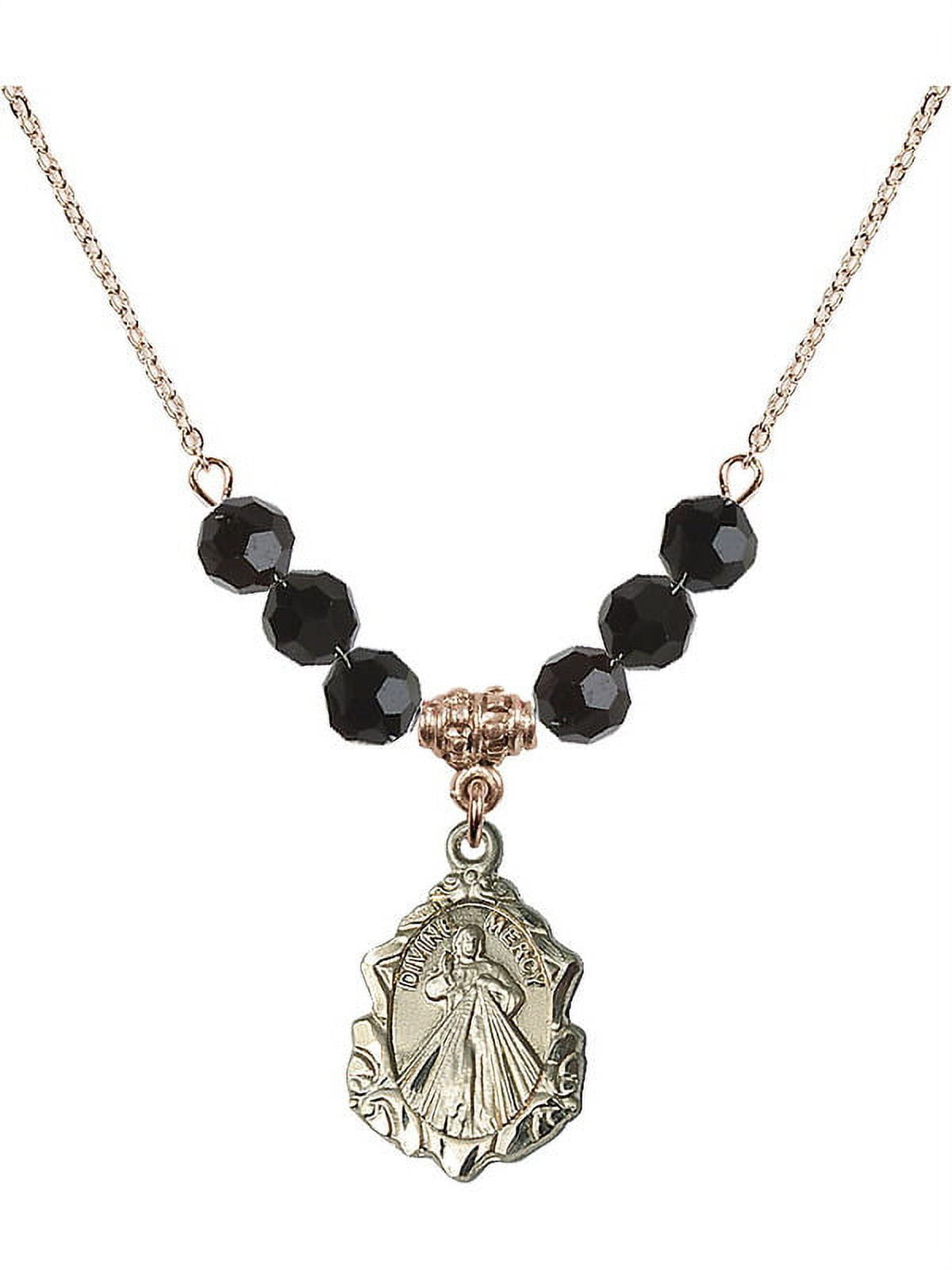 18-Inch Hamilton Gold Plated Necklace with 6mm Jet Birth Month Stone ...