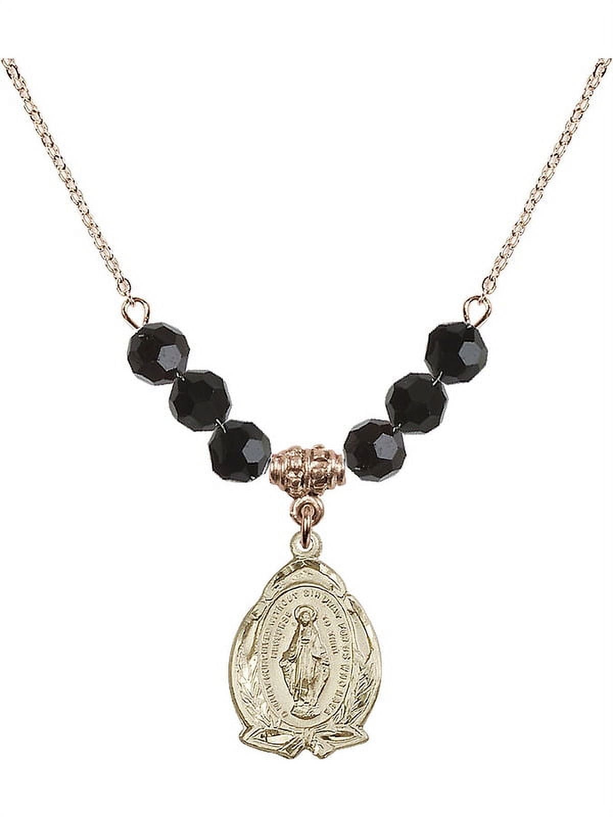 18-Inch Hamilton Gold Plated Necklace with 6mm Jet Birth Month Stone ...