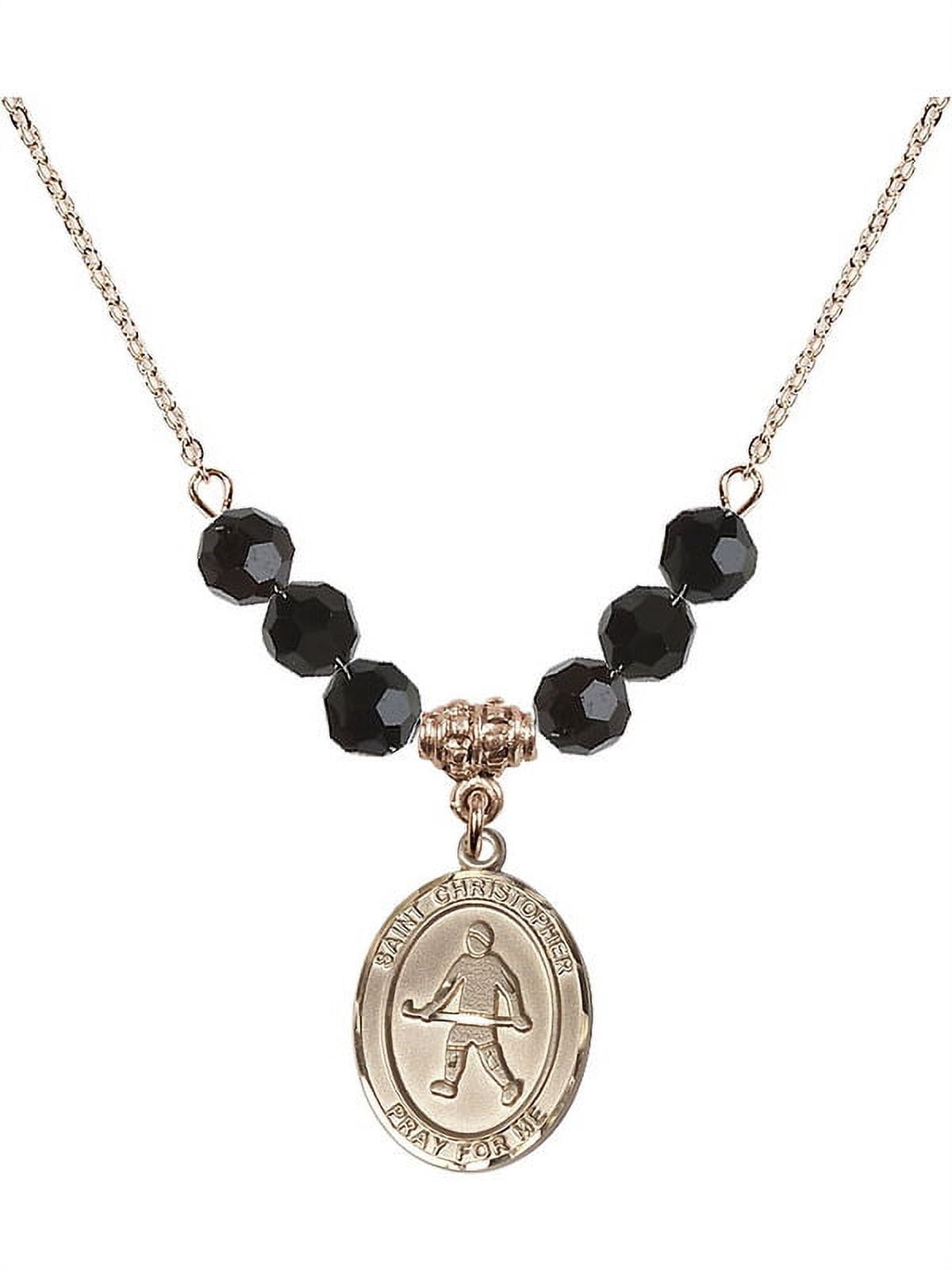 18-Inch Hamilton Gold Plated Necklace with 6mm Jet Birth Month Stone ...