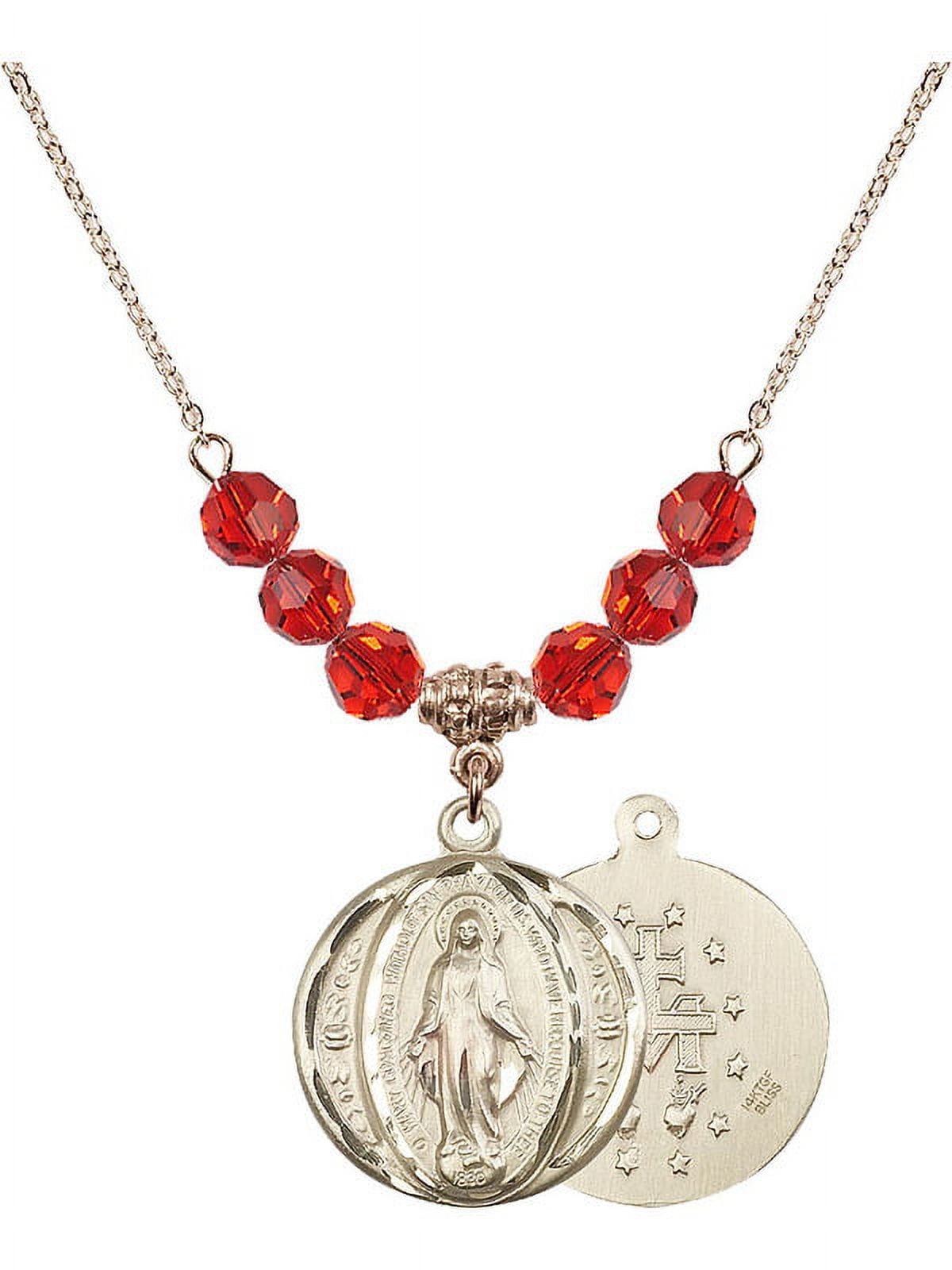 18-Inch Hamilton Gold Plated Necklace with 6mm Red July Birth Month ...
