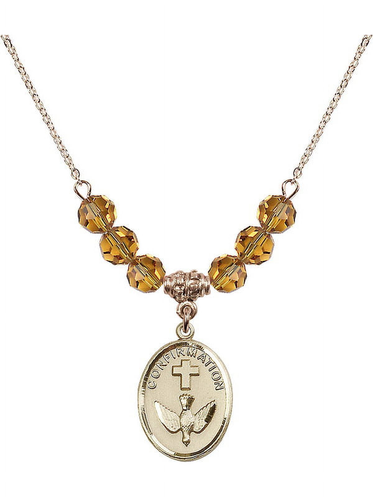 18-Inch Hamilton Gold Plated Necklace with 6mm Yellow November Birth ...