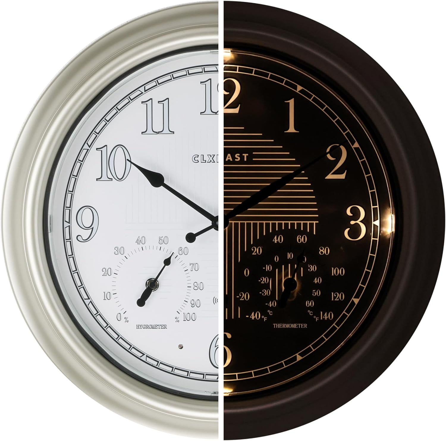 18 Inch Illuminated Outdoor Indoor Atomic Analog Wall Clock with ...