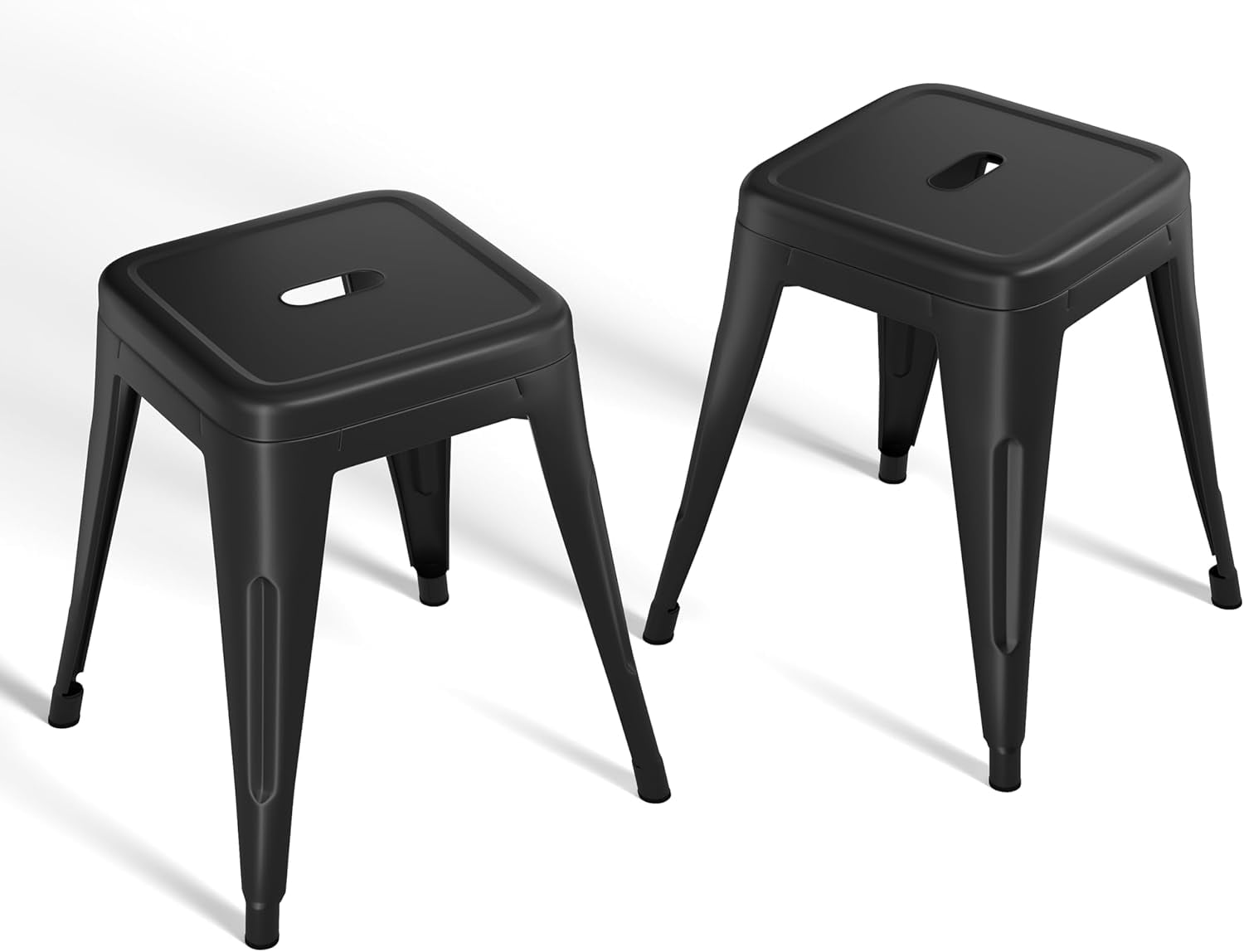 18 Inch Industrial Metal Bar Stools – Stackable Counter Stools Set of 2 ...