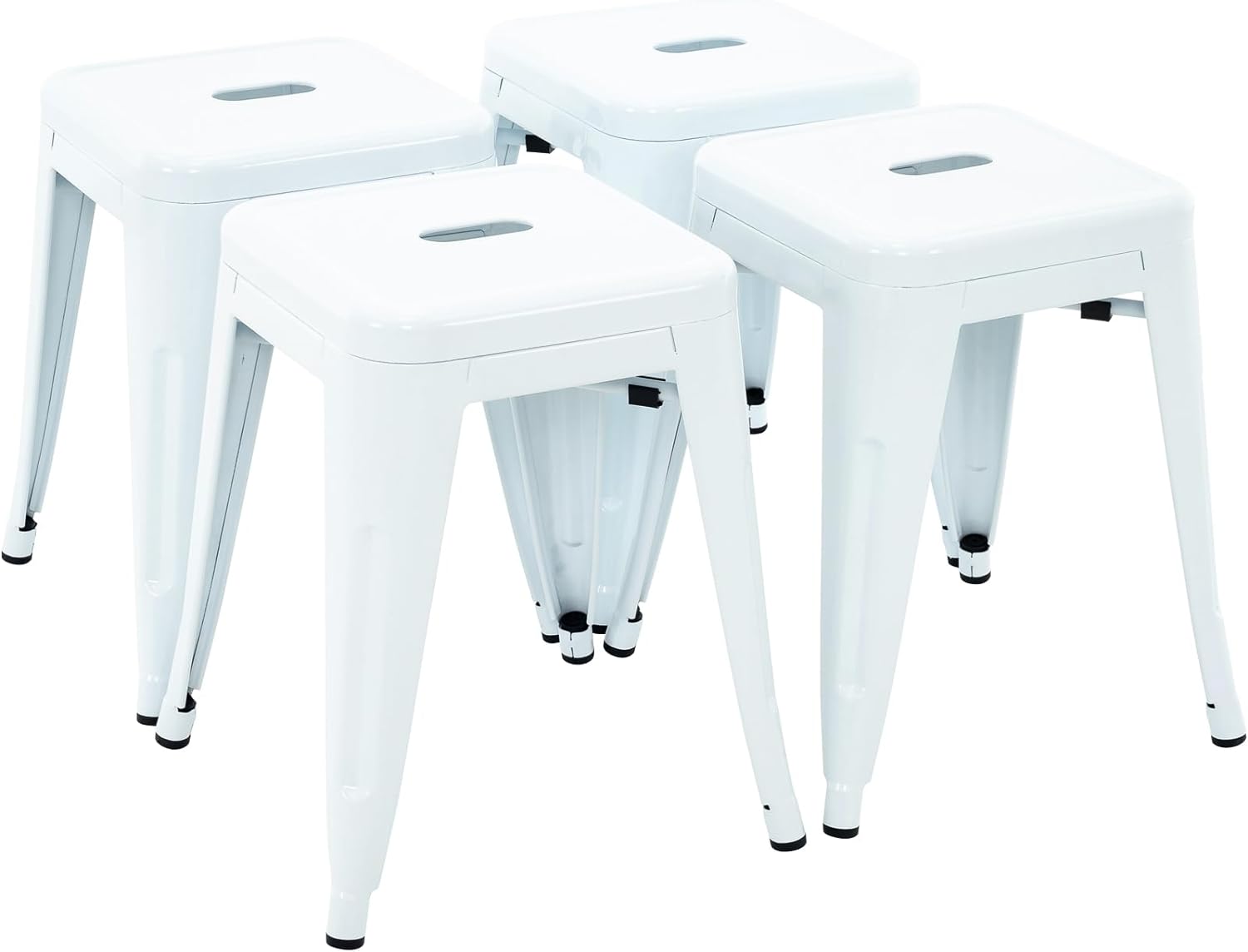 18 Inch Industrial Metal Stool Set of 4, Stackable Classroom and Dining ...