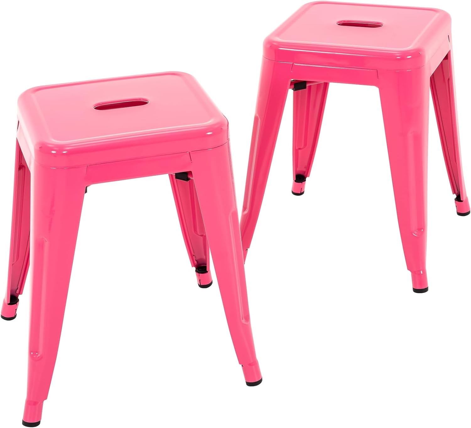 18 Inch Industrial Metal Stools Set of 2, Stackable Classroom Stools ...