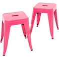 18 Inch Industrial Metal Stools Set of 2, Stackable Classroom Stools ...