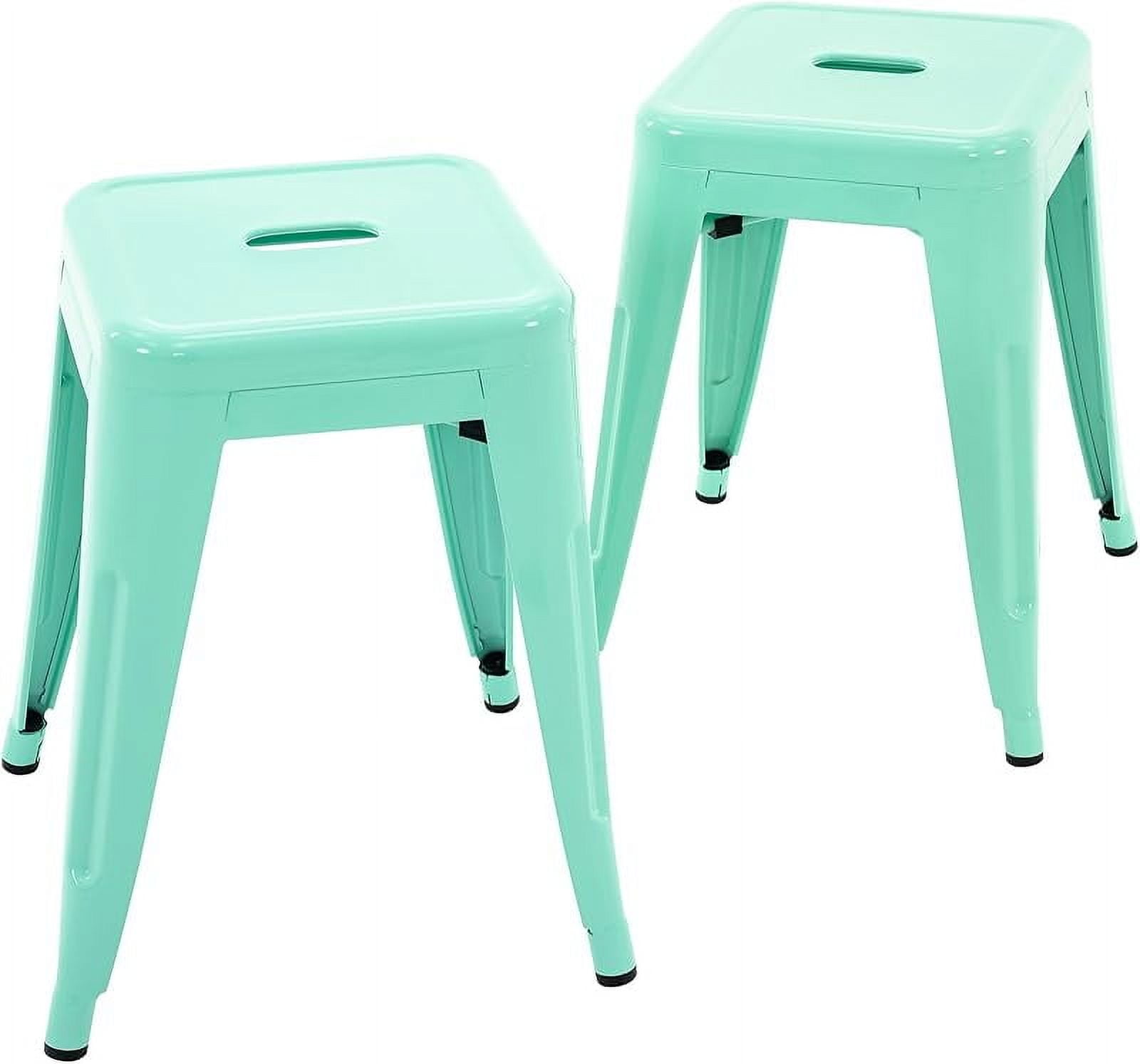 18 Inch Industrial Metal Stools Set of 2, Stackable Classroom Stools ...