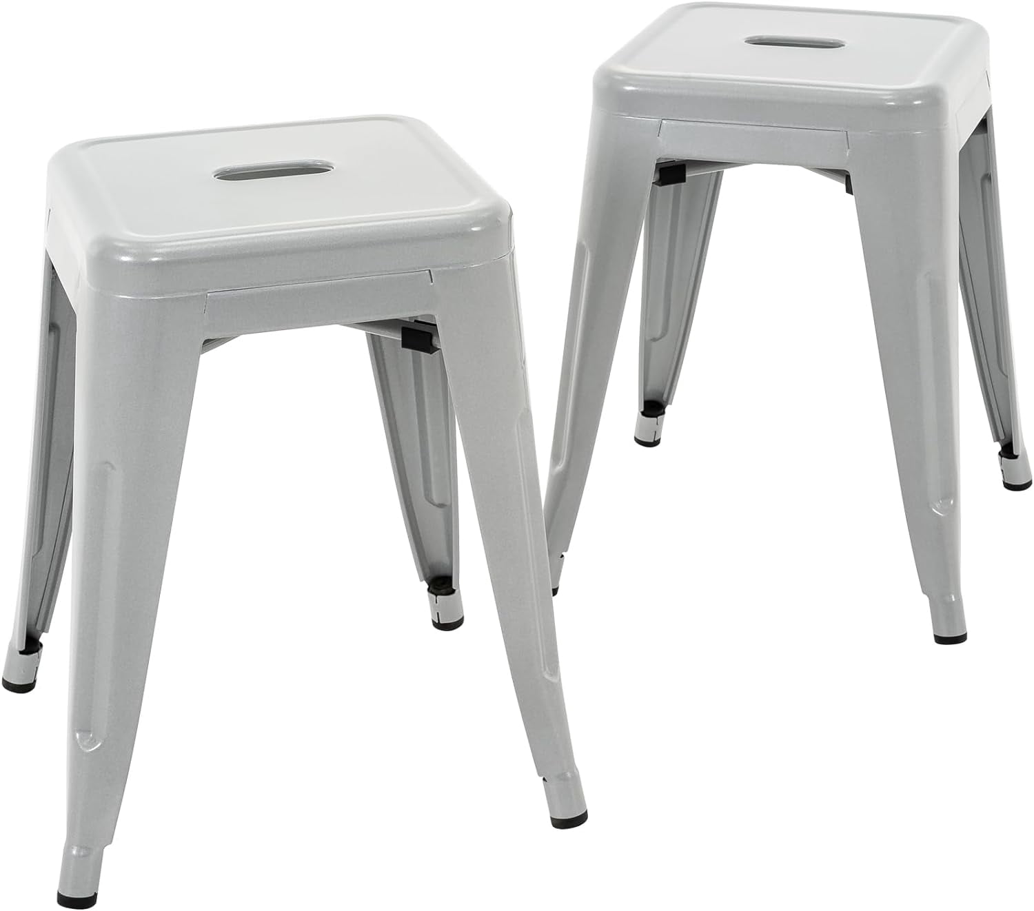 18 Inch Industrial Metal Stools Set of 2, Stackable Classroom Stools ...