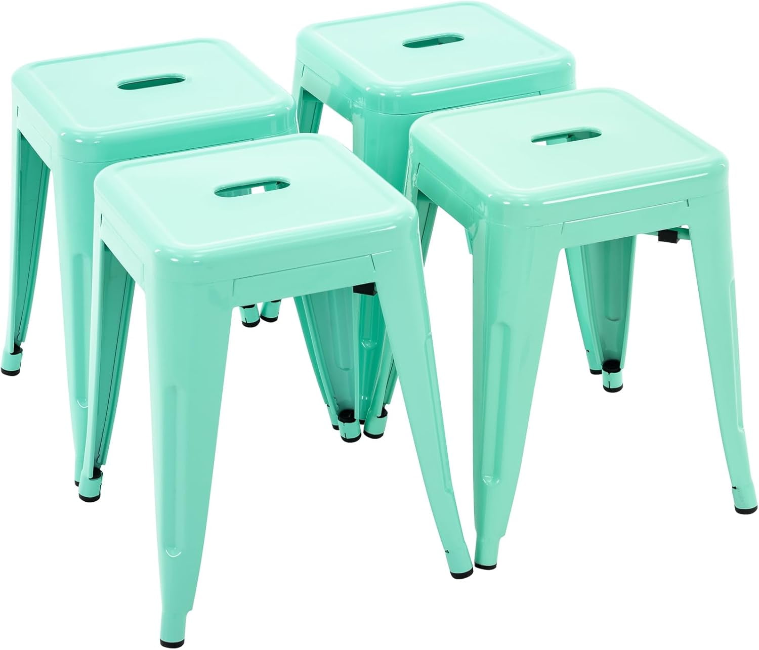 18 Inch Industrial Metal Stools Set of 4, Stackable Classroom Stools ...
