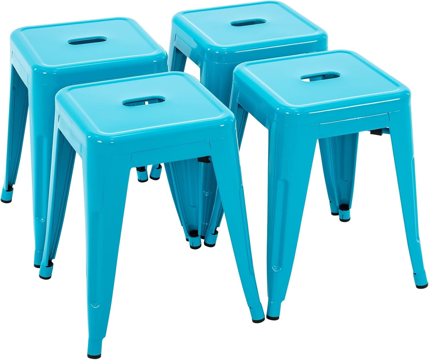 18 Inch Industrial Metal Stools Set of 4, Stackable Classroom Stools ...