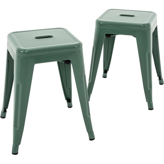 18 Inch Industrial Metal Stools Set of 2, Short Stackable Classroom ...