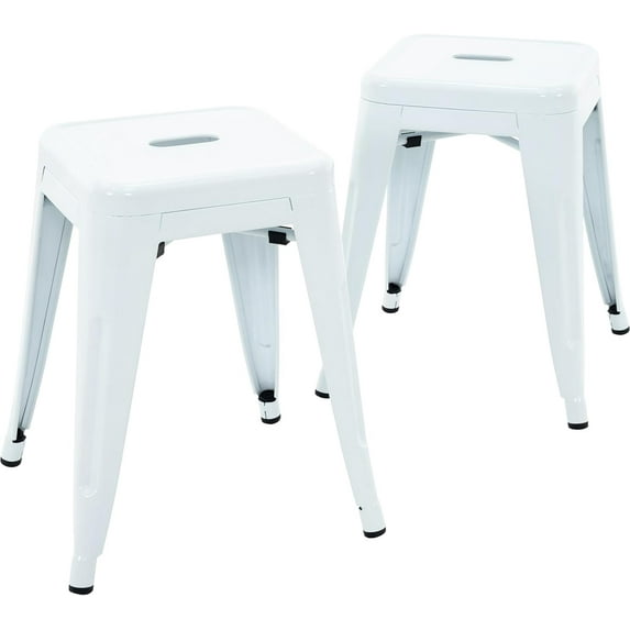 18 Inch Industrial Metal Stools Set of 2, Short Stackable Classroom ...