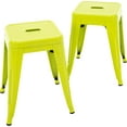 18 Inch Industrial Metal Stools Set of 2, Stackable Classroom Kitchen ...