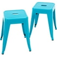 18 Inch Industrial Metal Stools Set of 2, Stackable Classroom Stools ...