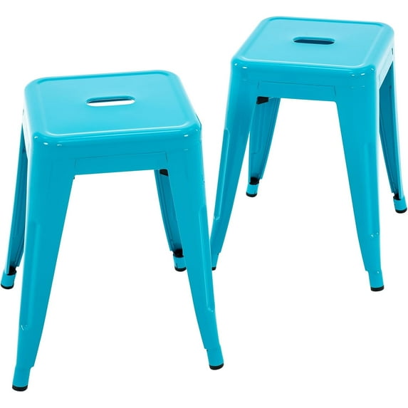 18 Inch Industrial Metal Stools Set of 2, Stackable Classroom Stools ...