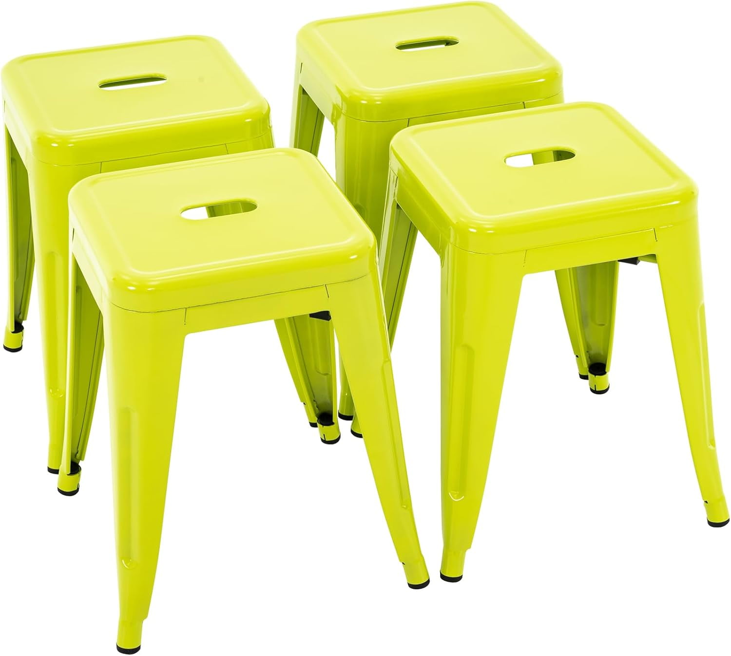 18 Inch Industrial Metal Stools Set of 4, Stackable Classroom Kitchen ...