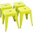 18 Inch Industrial Metal Stools Set of 4, Stackable Classroom Kitchen ...