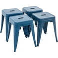 18 Inch Industrial Metal Stools Set of 4, Stackable Classroom Stools ...