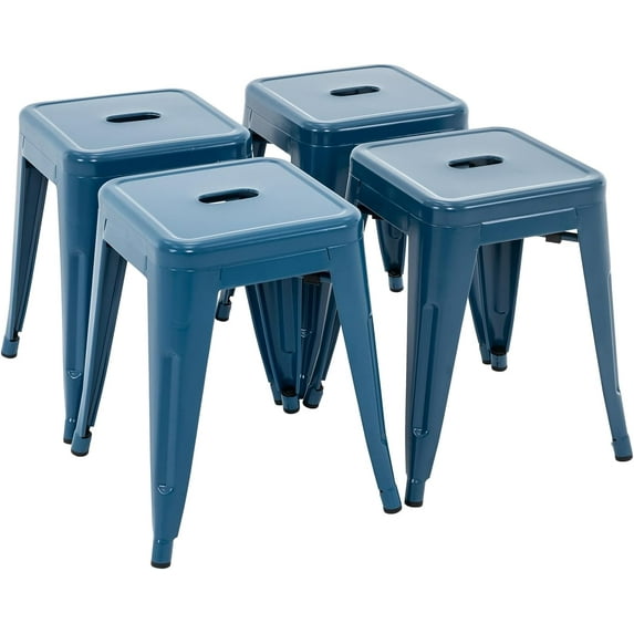 18 Inch Industrial Metal Stools Set of 4, Stackable Classroom Stools ...