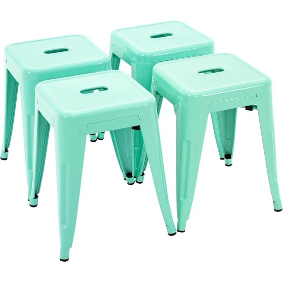 18 Inch Industrial Metal Stools Set of 4, Stackable Classroom Stools ...