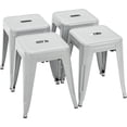18 Inch Industrial Metal Stools Set of 4, Stackable Classroom Stools ...