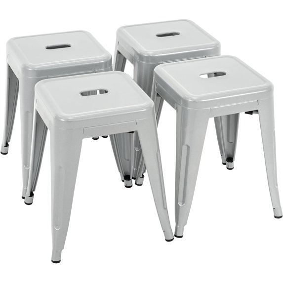 18 Inch Industrial Metal Stools Set of 4, Stackable Classroom Stools ...