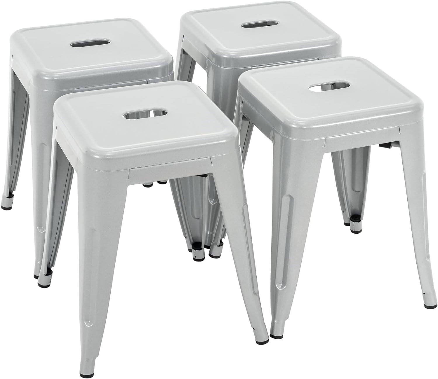 18 Inch Industrial Metal Stools Set of 4, Stackable Classroom Stools ...