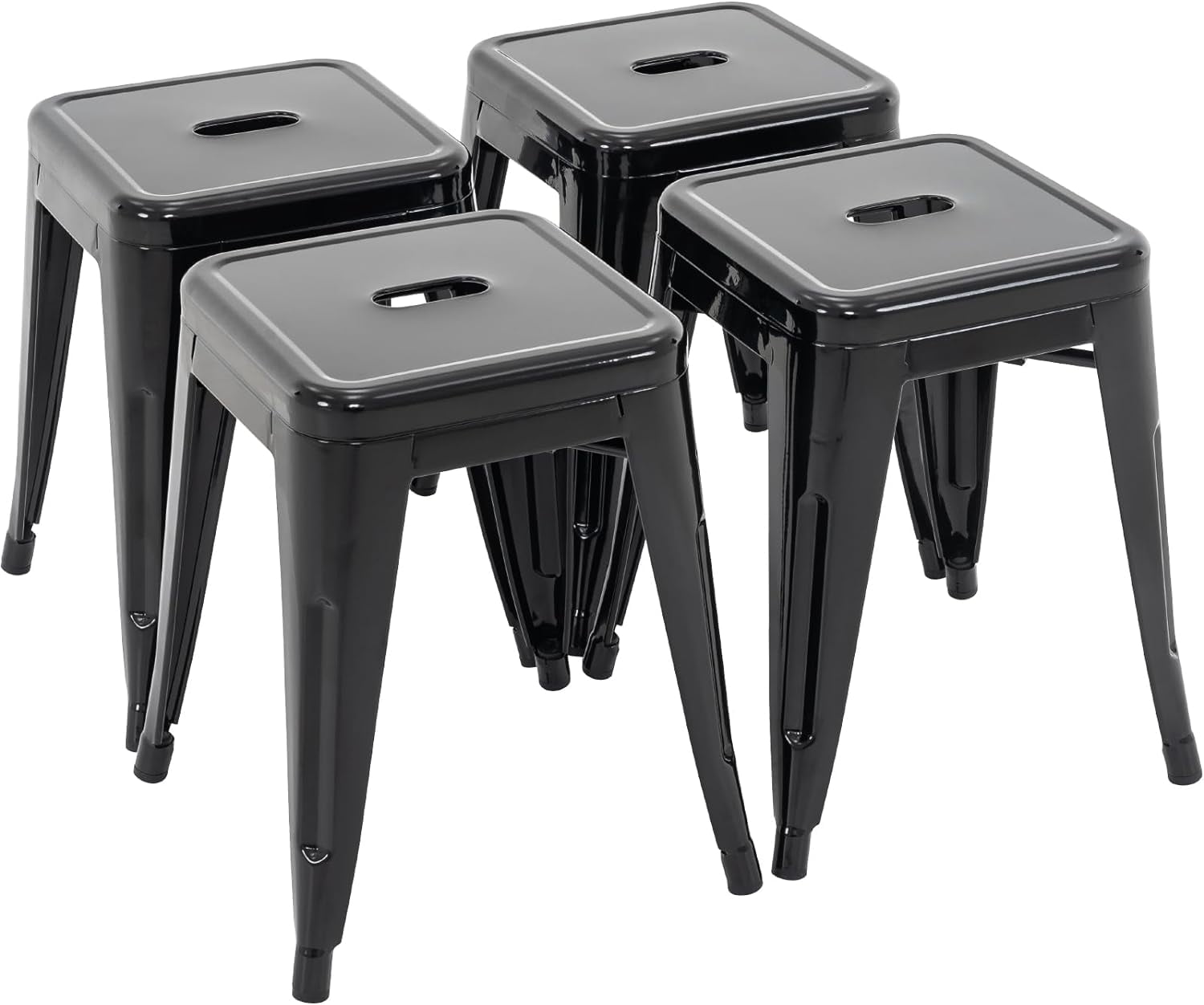 18 Inch Industrial Metal Stools Set of 4, Stackable Classroom Stools ...