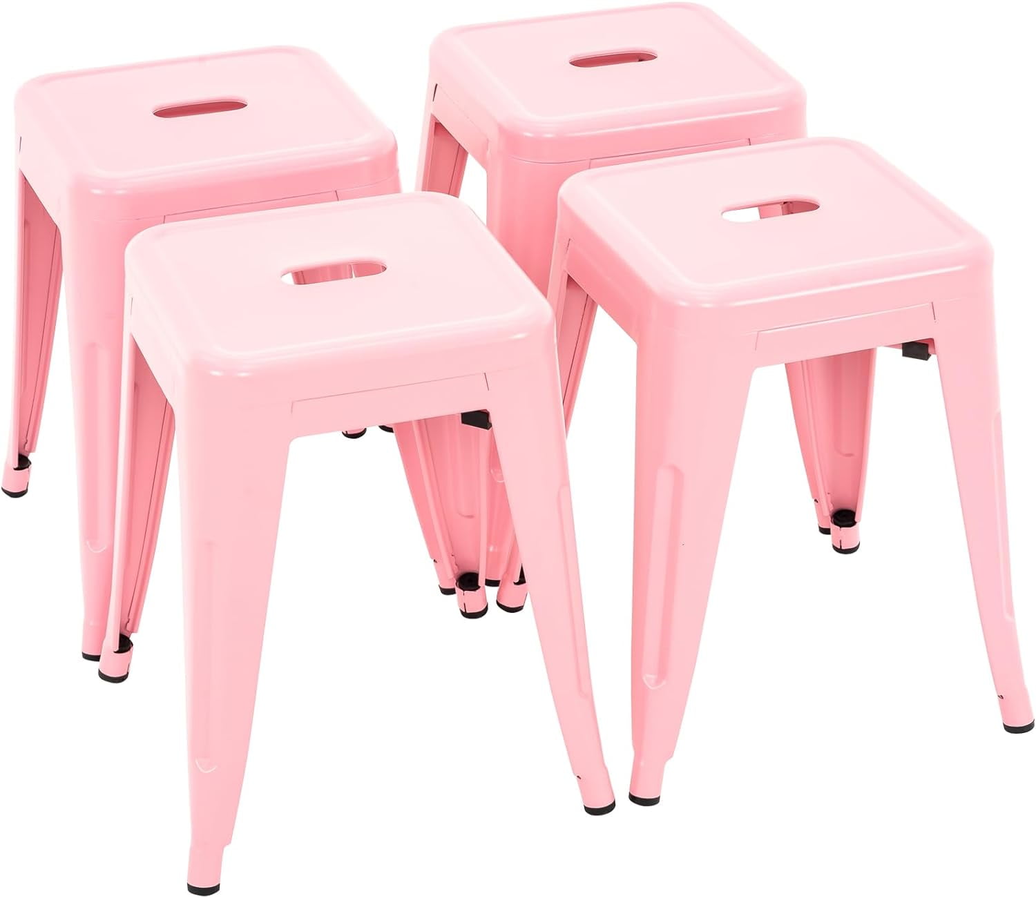 18 Inch Industrial Metal Stools Set of 4, Stackable Classroom Stools ...