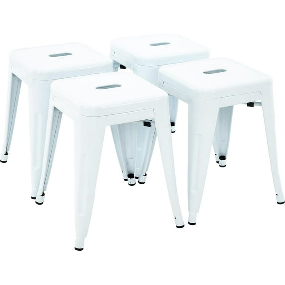 18 Inch Industrial Metal Stools Set of 4, Stackable Classroom Stools ...