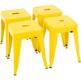 18 Inch Industrial Metal Stools Set of 4, Stackable Classroom Stools ...
