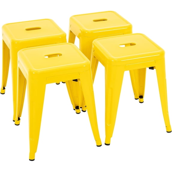 18 Inch Industrial Metal Stools Set of 4, Stackable Classroom Stools ...