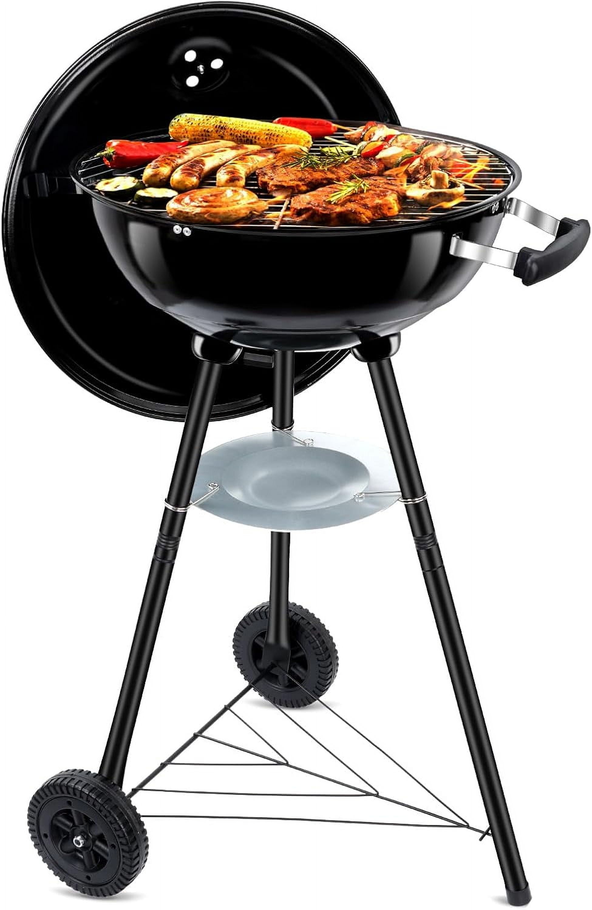 18 Inch Kettle Charcoal Grill, Leonyo Outdoor Barbecue Kettle Grill ...