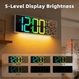 LEIKE 18-Inch Large Digital Wall Clock with Remote Control - RGB Color ...