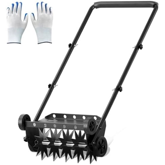 18-Inch Lawn Aerator Tool, Aerator Lawn Tool, Heavy Duty Push Spike ...