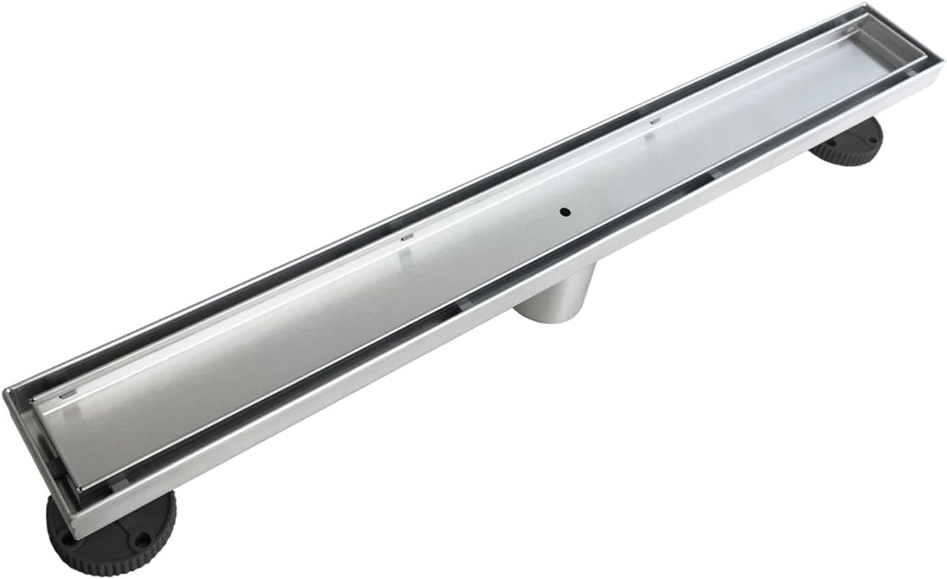 18-Inch Linear Shower Drain with Tile Insert Grate,Brushed 304 ...