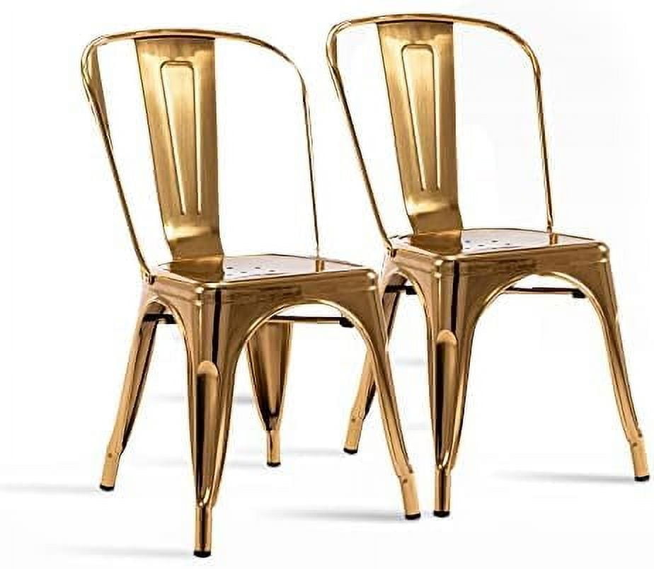 18 Inch Metal Dining Chair Indoor Outdoor Patio Chair with Rustless ...