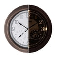 18 Inch Modern Bronze Atomic Analog Wall Clock with Temperature and ...