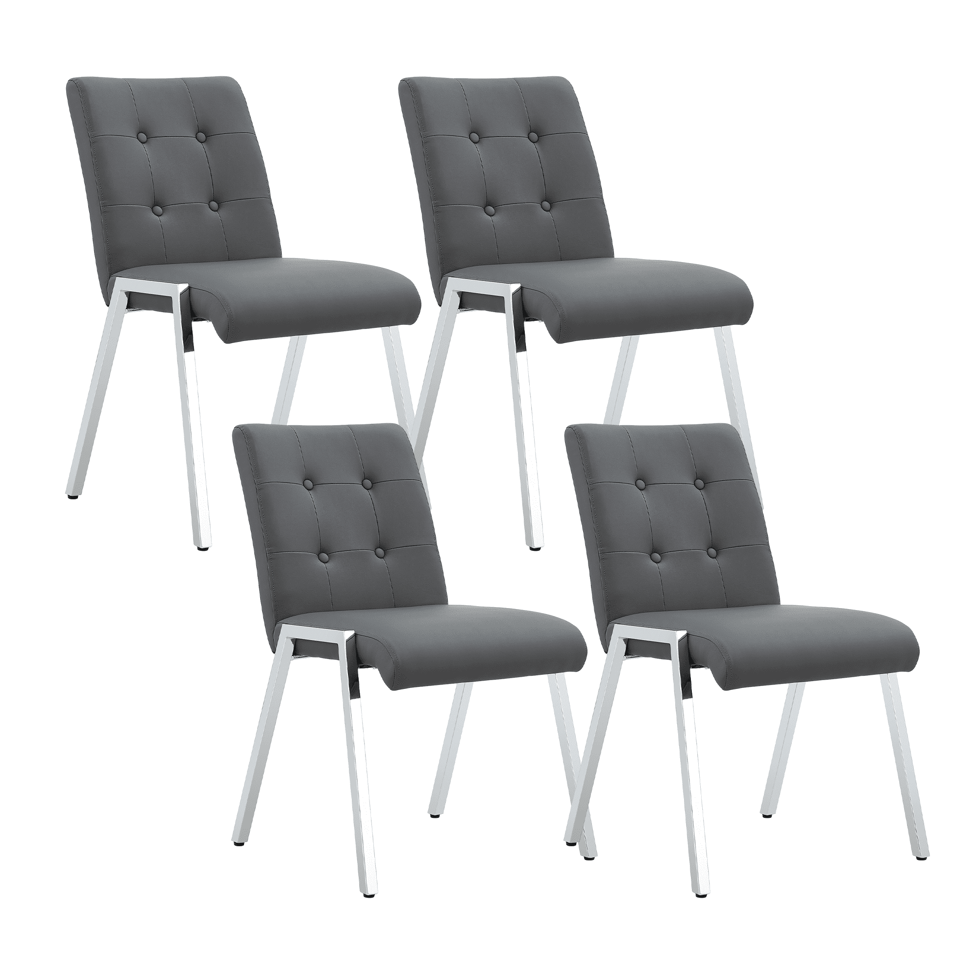 18 Inch PU Dining Chairs, Minimalist Dining Chair with High-Density ...